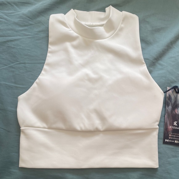 Kyodan | Tops | Kyodan White High Neck Workout Crop Top | Poshmark